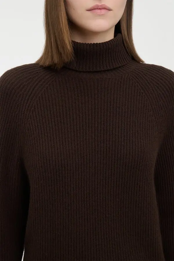 Gabriela Hearst Wigman Knit Turtleneck Sweater In Cashmere - Chocolate