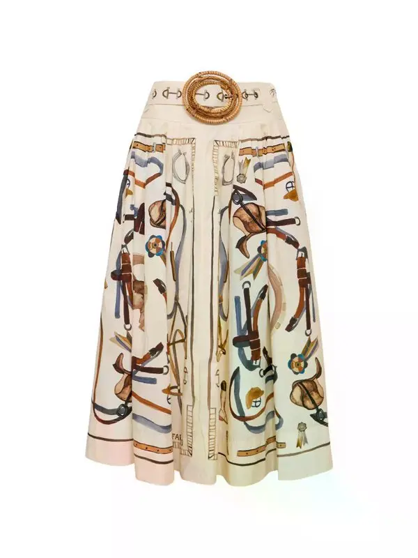 Farm Rio Equestrian Maxi Skirt - Neutrals