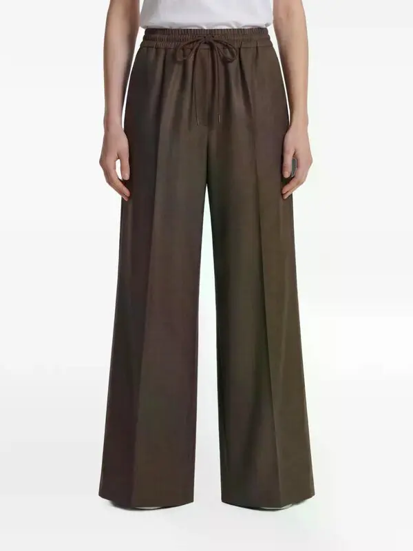 Max Mara Drawstring Palazzo Pants - Brown
