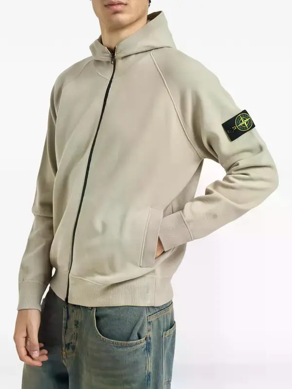 Stone Island Compass-patch Zip-fastening Hoodie