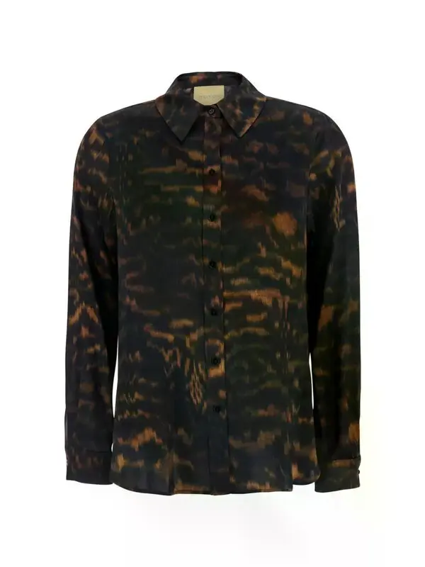 Momoni Abstract-print Silk-blend Shirt - Black