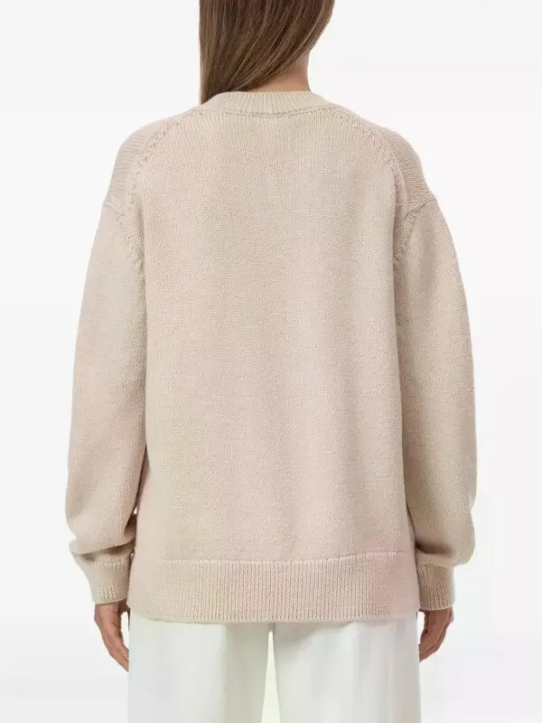 Closed V-neck Long-sleeve Sweater
