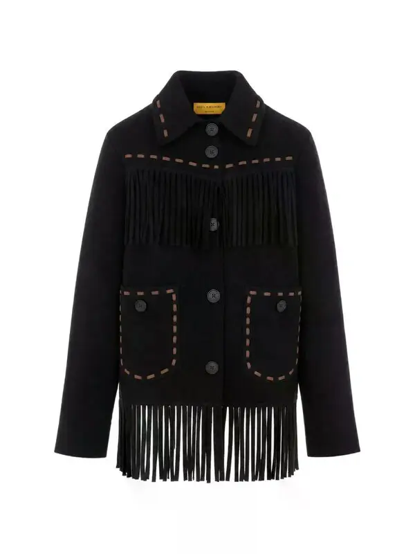 Guest In Residence Fringe-trimmed Whipstitch Jacket - Black