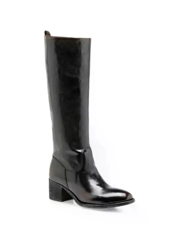 Officine Creative Denner 116 Polished Leather Boots - Black