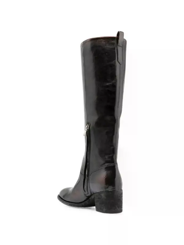 Officine Creative Denner 116 Polished Leather Boots - Black