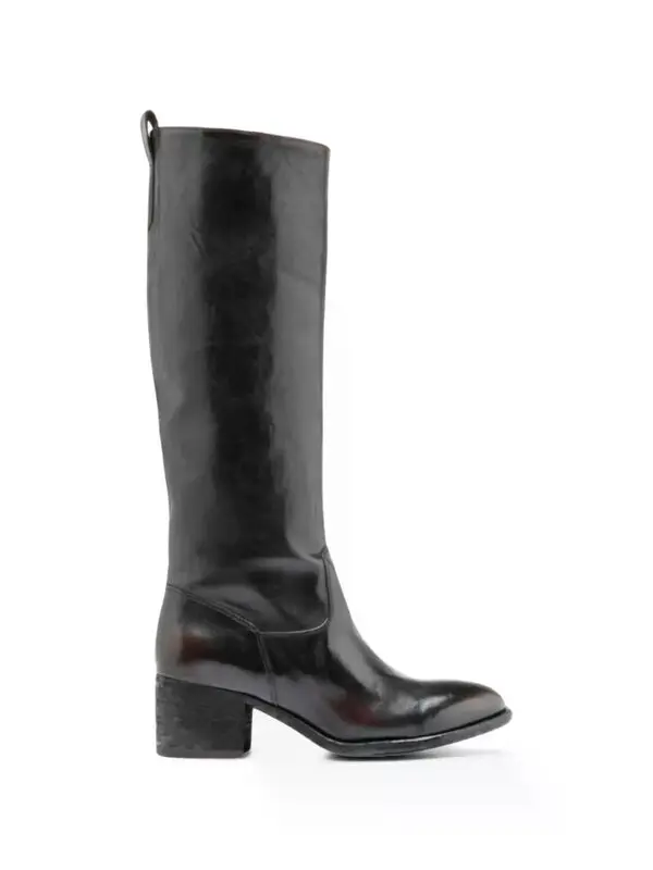 Officine Creative Denner 116 Polished Leather Boots - Black