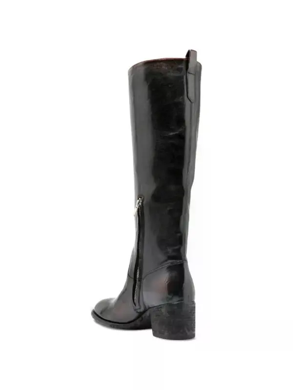 Officine Creative Denner 116 Polished Leather Boots - Black