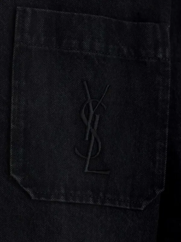 Saint Laurent Cassandre Overshirt In Cotton Linen Garbardine