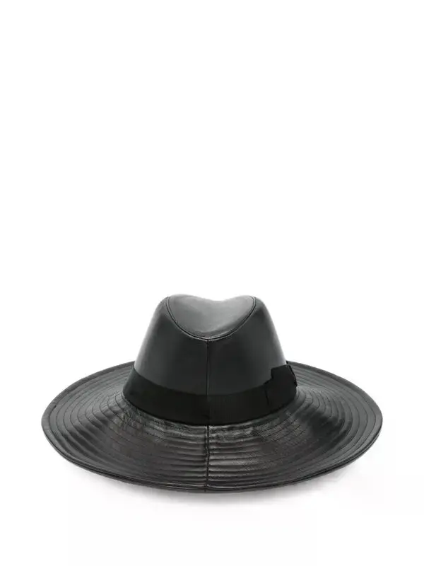 Borsalino Leather Fedora Hat