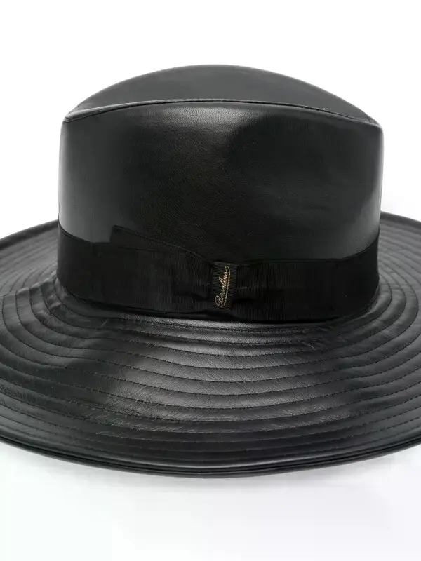 Borsalino Leather Fedora Hat