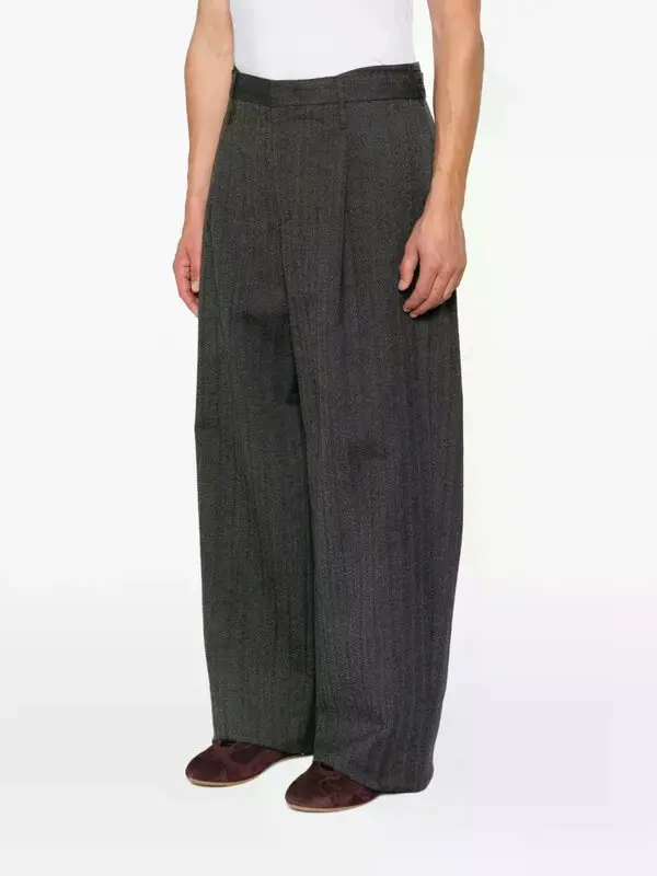 Emporio Armani Pinstripe-pattern Pleated Trousers