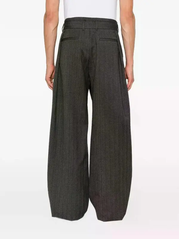 Emporio Armani Pinstripe-pattern Pleated Trousers