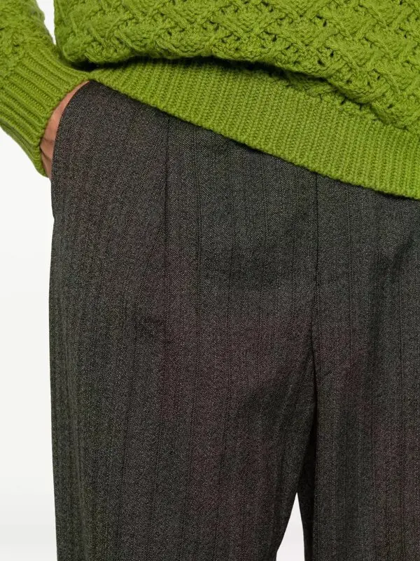 Emporio Armani Pinstripe-pattern Pleated Trousers