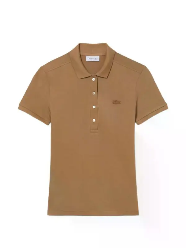 Lacoste Logo-patch Short-sleeve Polo Shirt - Brown