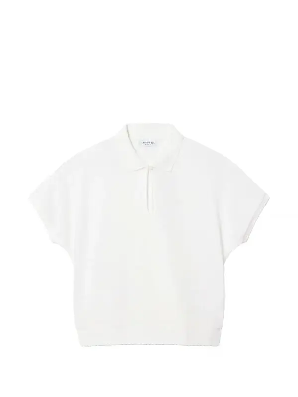 Lacoste Cut-out Scalloped Polo Shirt - White