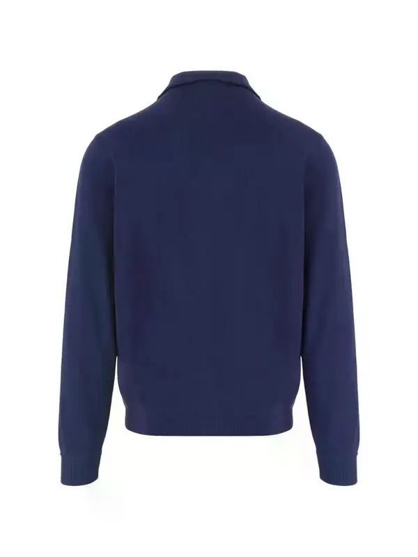 AUTRY Logo-embroidered Striped-sleeve Cardigan