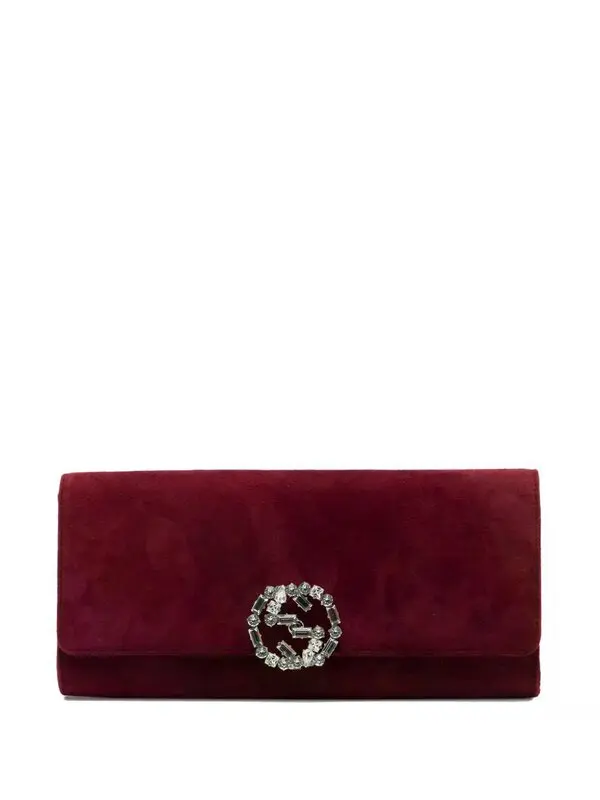 Gucci 2016-2026 Suede Crystals Broadway Clutch Bag