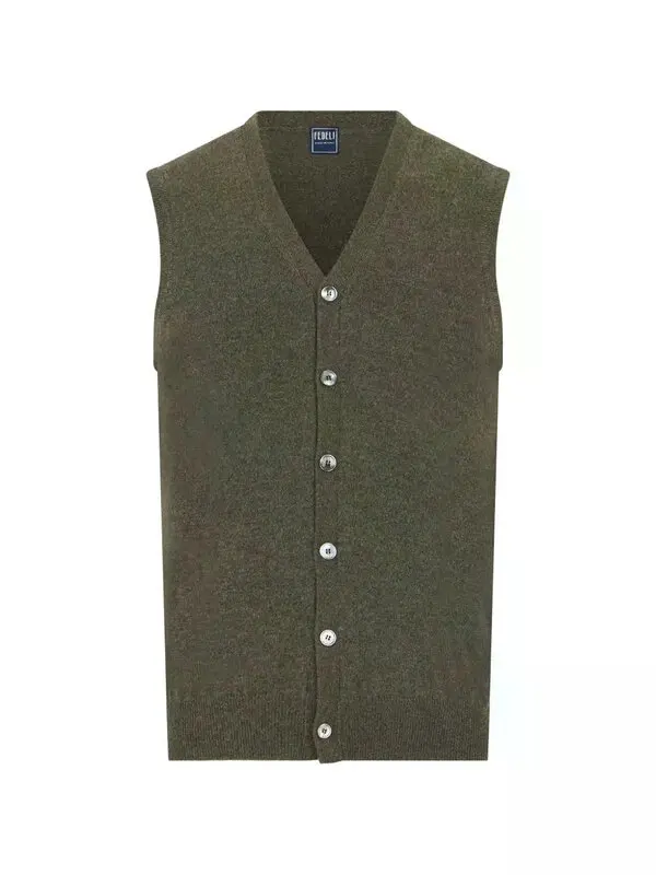 Fedeli Sleeveless Button-front Cardigan