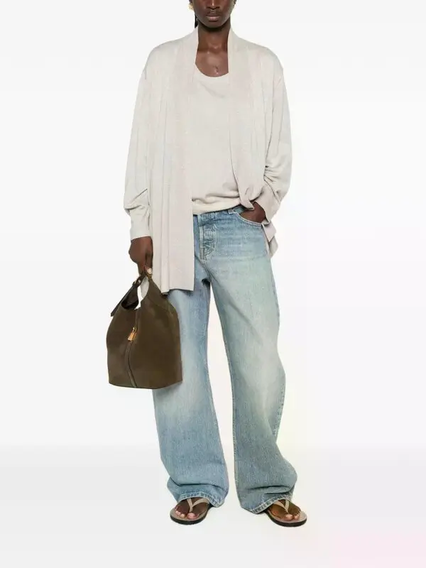 Marina Rinaldi Metallic-effect Knitted Cardigan