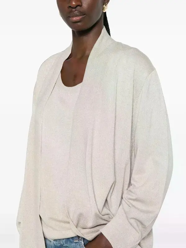 Marina Rinaldi Metallic-effect Knitted Cardigan