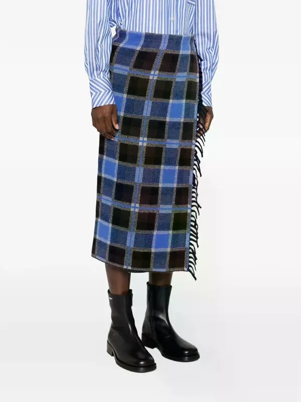 Guest In Residence Fringed Midi Skirt