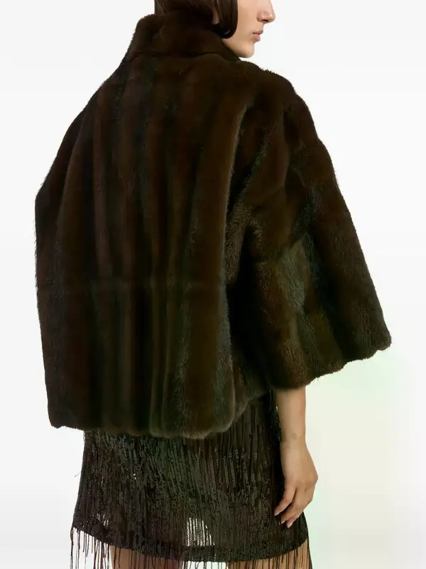 SWORD 6644 Faux-fur Funnel-neck Jacket
