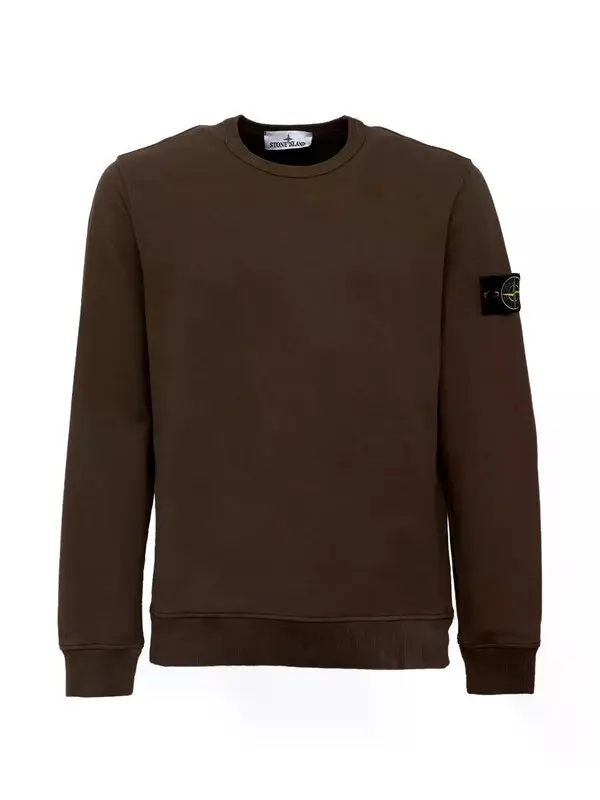 Stone Island 6100049 Brushed Organic Cotton Fleece Sweatshirt - Brown