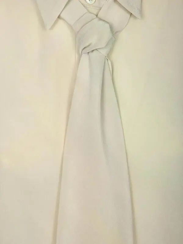 Brunello Cucinelli Scarf-detail Silk Shirt - Neutrals