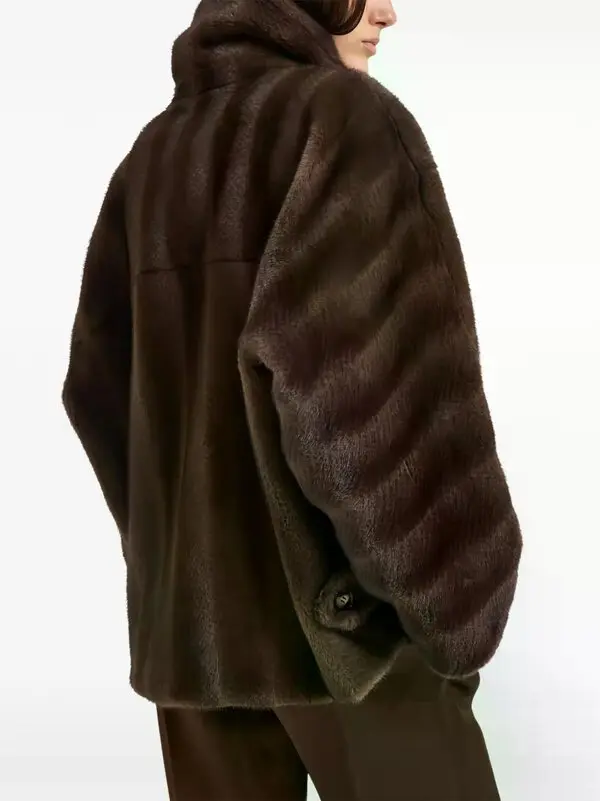 SWORD 6644 Double-breasted Faux-fur Jacket