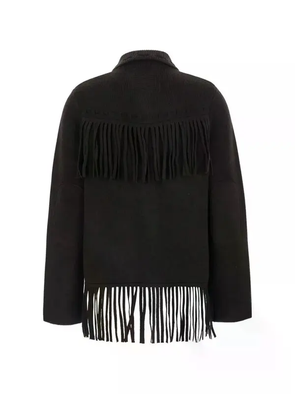Guest In Residence Fringe-trimmed Whipstitch Cardigan