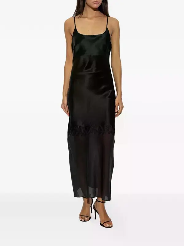 BY MALENE BIRGER Camilla Embroidered-leaf Maxi Dress - Black