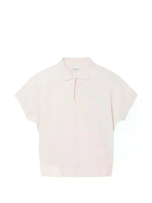 Lacoste Cut-out Scalloped Polo Shirt - Pink