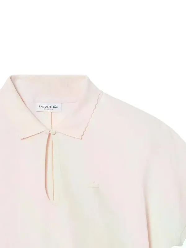 Lacoste Cut-out Scalloped Polo Shirt - Pink