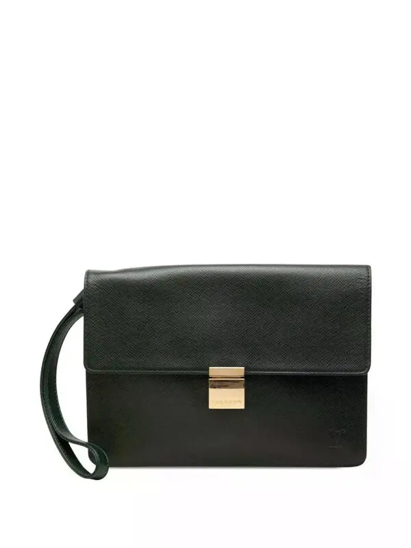 LOUIS VUITTON 2001 Taiga Selenga Clutch Bag - Green