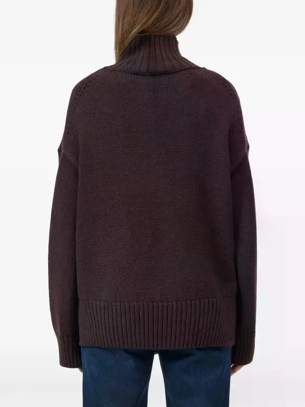 Closed High-neck Rib-trimmed Sweater