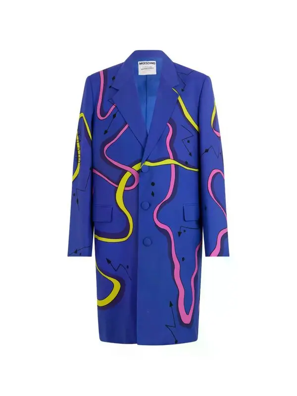 Moschino Graphic-print Single-breasted Coat