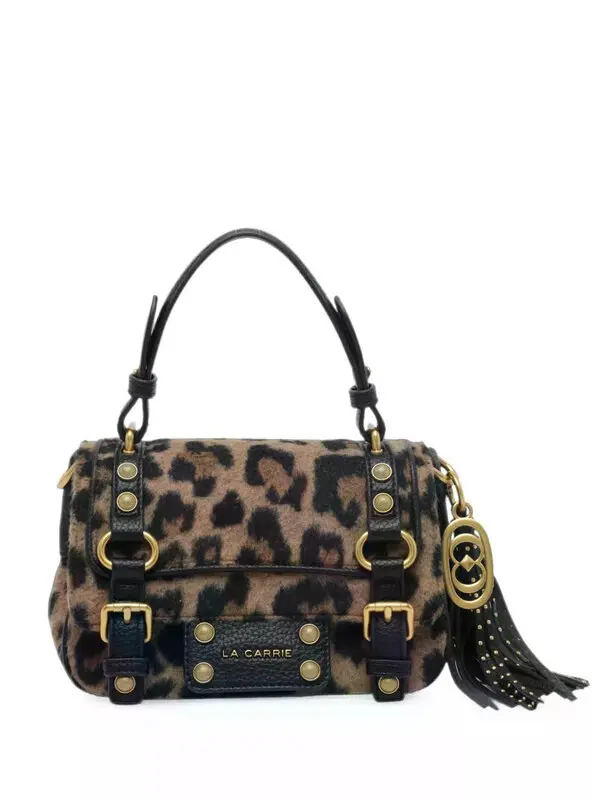 LA CARRIE Animal-print Studded Tote Bag - Brown