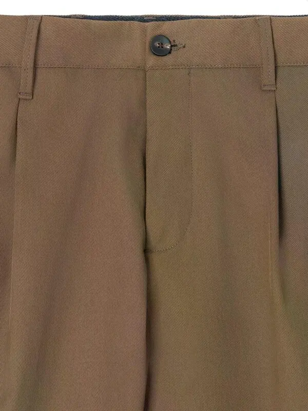 WHITE SAND Sammy Pleated Twill Trousers
