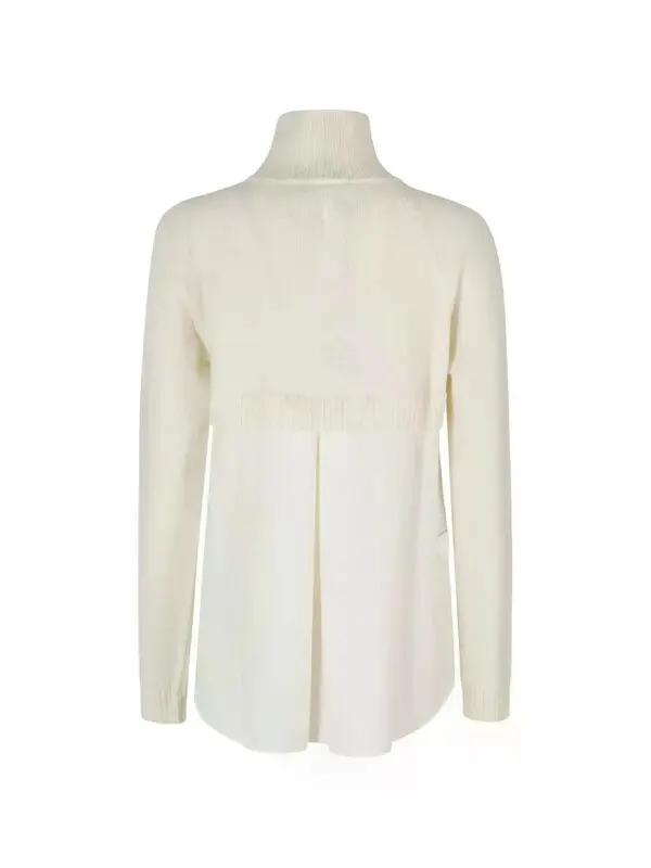 SEMICOUTURE Layered Panel Half-zip Sweater - Neutrals