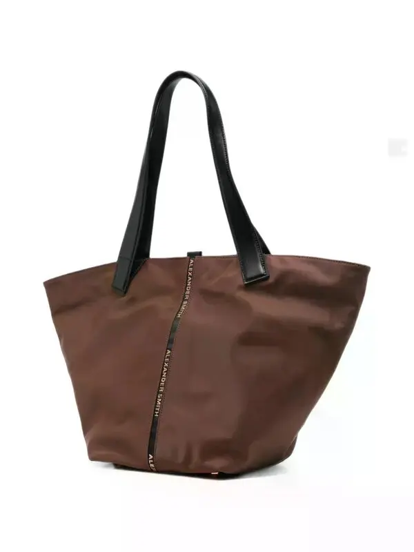 ALEXANDER SMITH Large Laurent Logo-tape Leather-trim Tote Bag