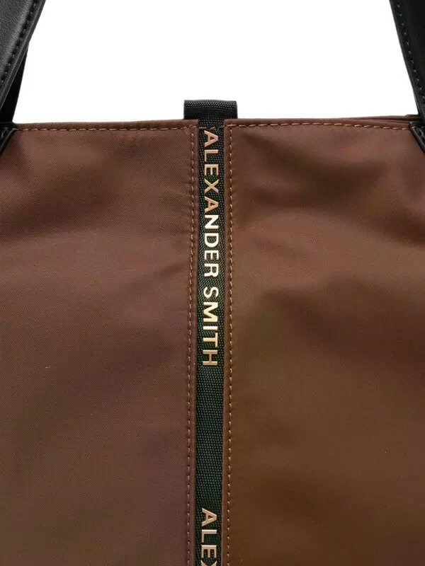 ALEXANDER SMITH Large Laurent Logo-tape Leather-trim Tote Bag