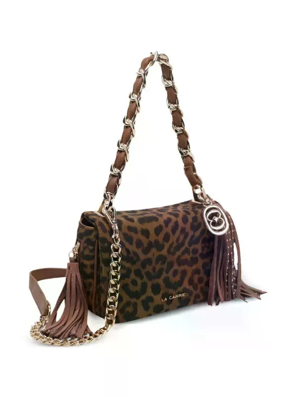 LA CARRIE Lio Leopard-print Clutch Bag - Brown