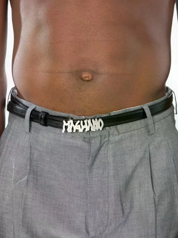 MAGLIANO Logo-plaque Slim Belt - Black