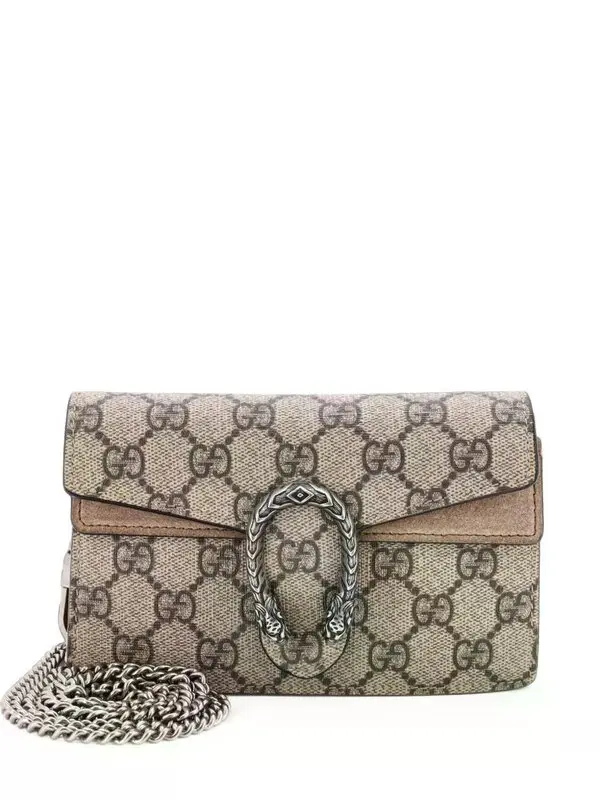 Gucci Dionysus Bag Gg Coated Canvas Super Mini Crossbody Bag - Brown