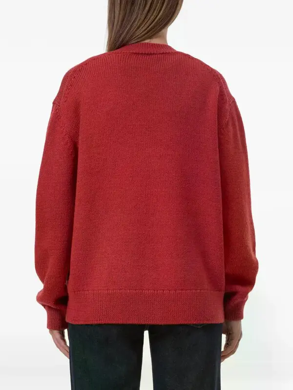 Closed V-neck Long-sleeve Sweater