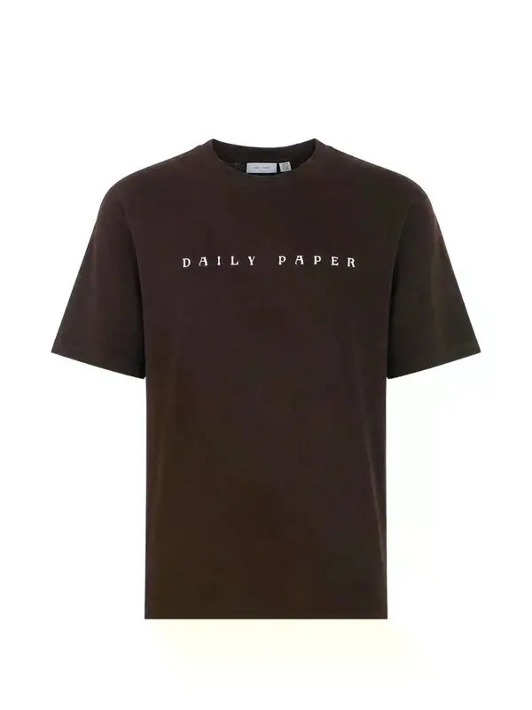 DAILY PAPER Alias Dias Logo-embroidered T-shirt - Brown