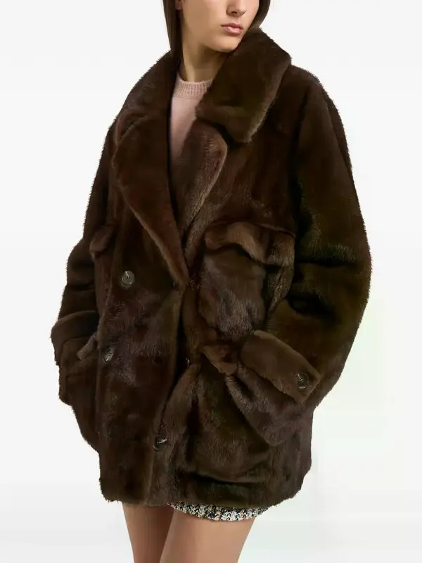 SWORD 6644 Double-breasted Flap-pocket Coat