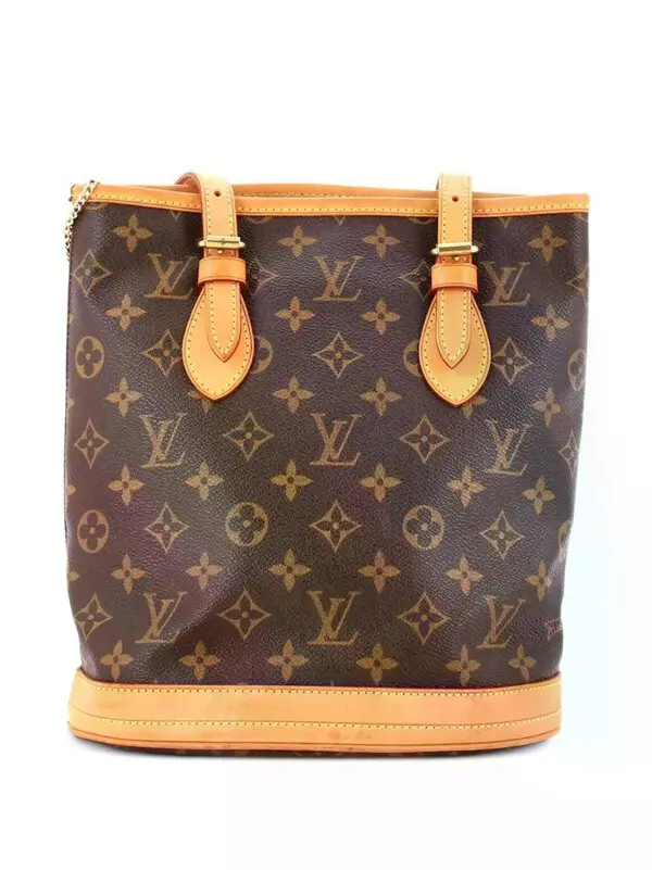 LOUIS VUITTON Petit Monogram Canvas Bucket Bag - Brown