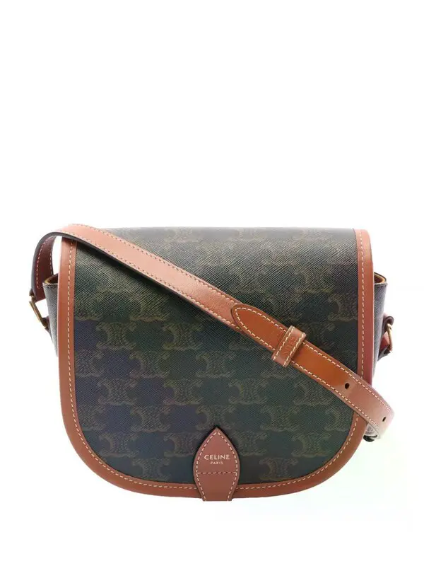 Celine 2000-2026 Medium Triomphe Coated Canvas Folco Crossbody Bag