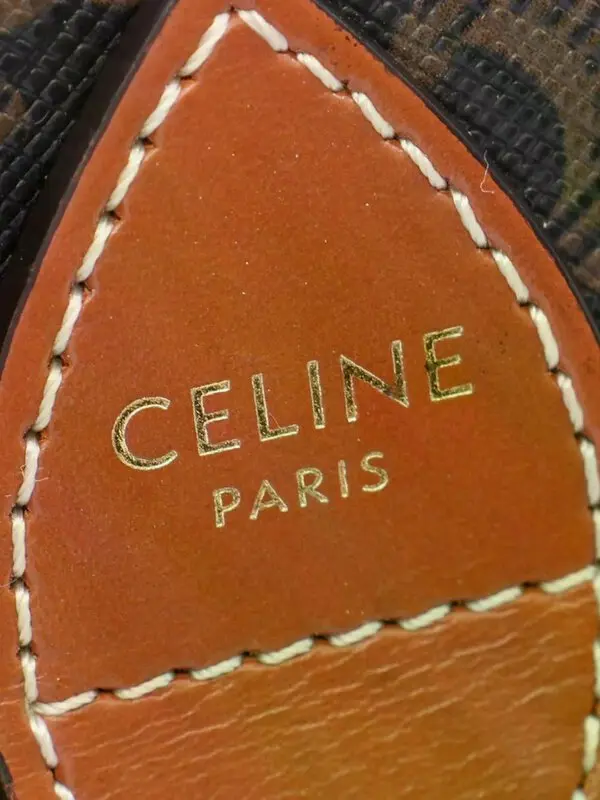 Celine 2000-2026 Medium Triomphe Coated Canvas Folco Crossbody Bag